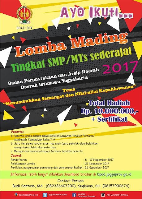 Zafalina Creative: Desain Banner Media Sosial Lomba Mading BPAD DIY 2017