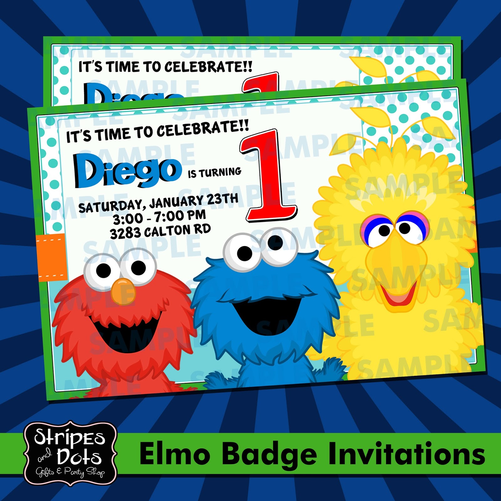 The Childrens Zone Digi Designs: Elmo Invitations / Sesame St Invitations