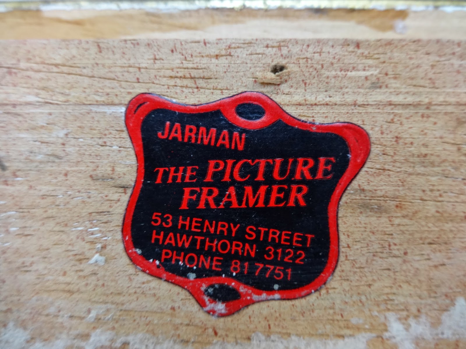 Picture Frame Labels: Jarman - The Picture Framer