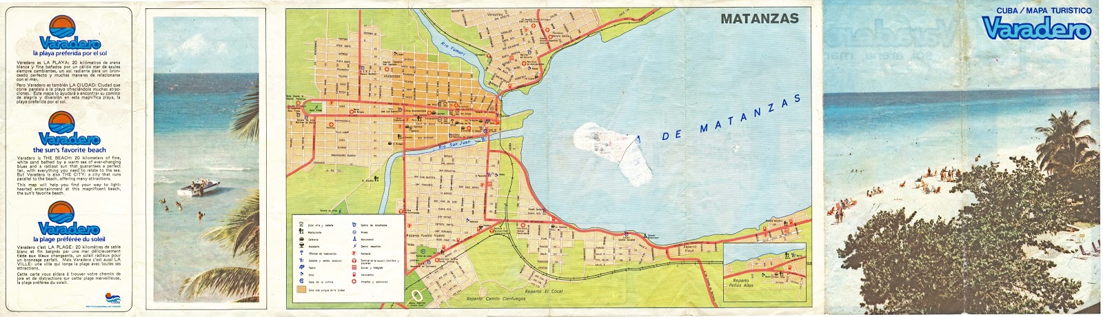 Sanda Project Stamps Collection: Touristic map of Varadero (Cuba)