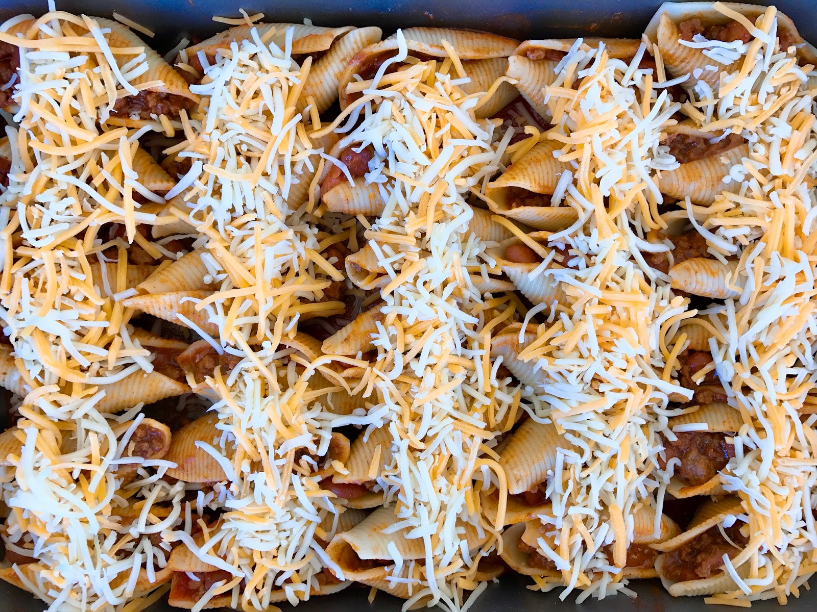 Beef and Bean Chili Stuffed Shells
