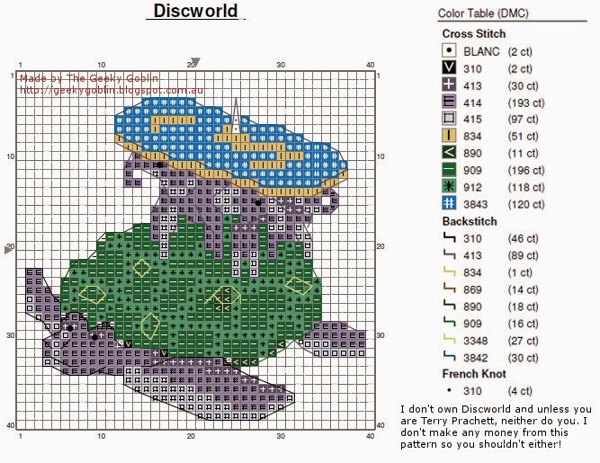 The Geeky Goblin: Discworld cross stitch pattern