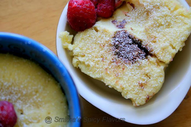 2 minute Microwave Sponge cake in a mug with a sweet chocolatey inside ...
