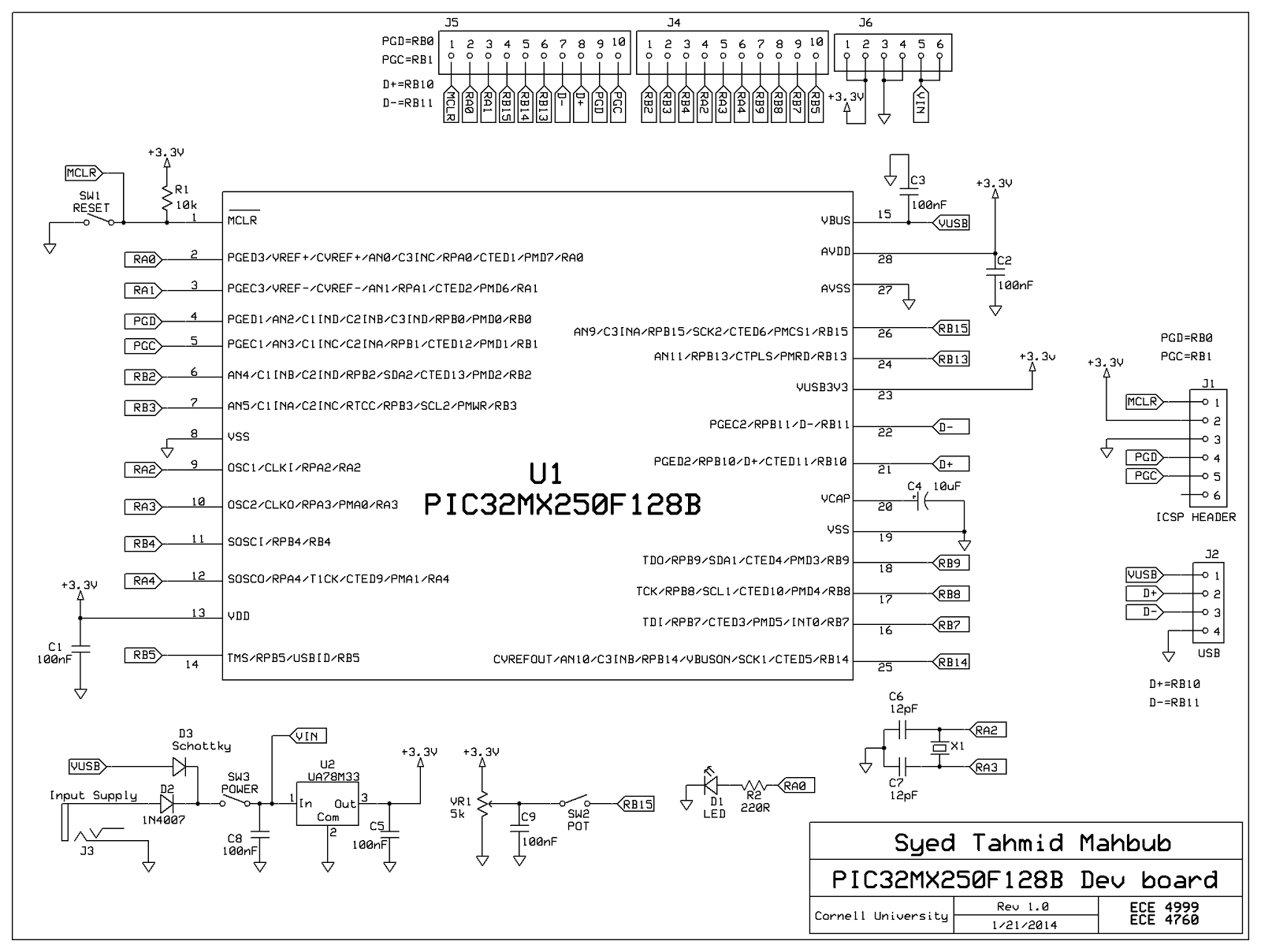 PIC32 Proto Board: Details, Schematic, PCB and Pictures ~ Tahmid's blog