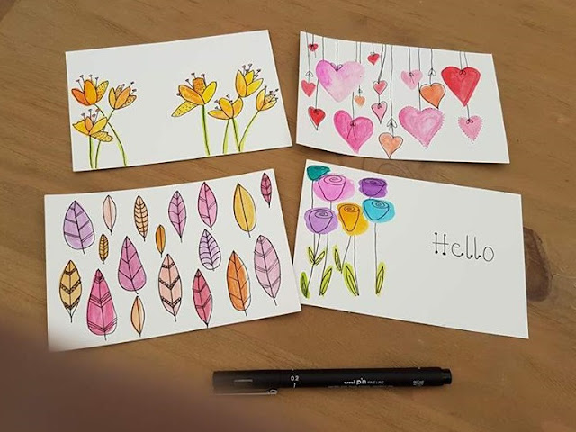 Watercolour Postcards - Just a Crafty Mama