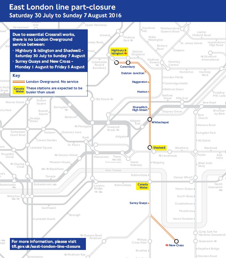Brockley Central: East London Line part-closure, July 30 - August 7 ...