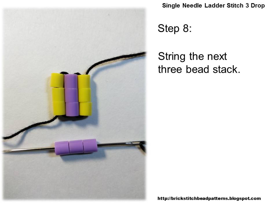 Brick Stitch Bead Patterns Journal: Single Needle Ladder Stitch 3 Drop ...