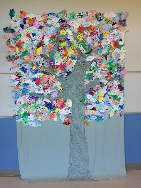 Ms. Shook Land: Collaborative Art Tree Leaves