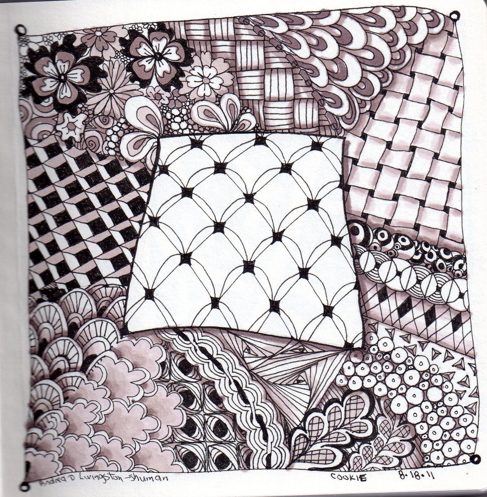 Cookie's World: Zentangle Challenge of the Week No 35 "I'mTheDiva"_Tile ...