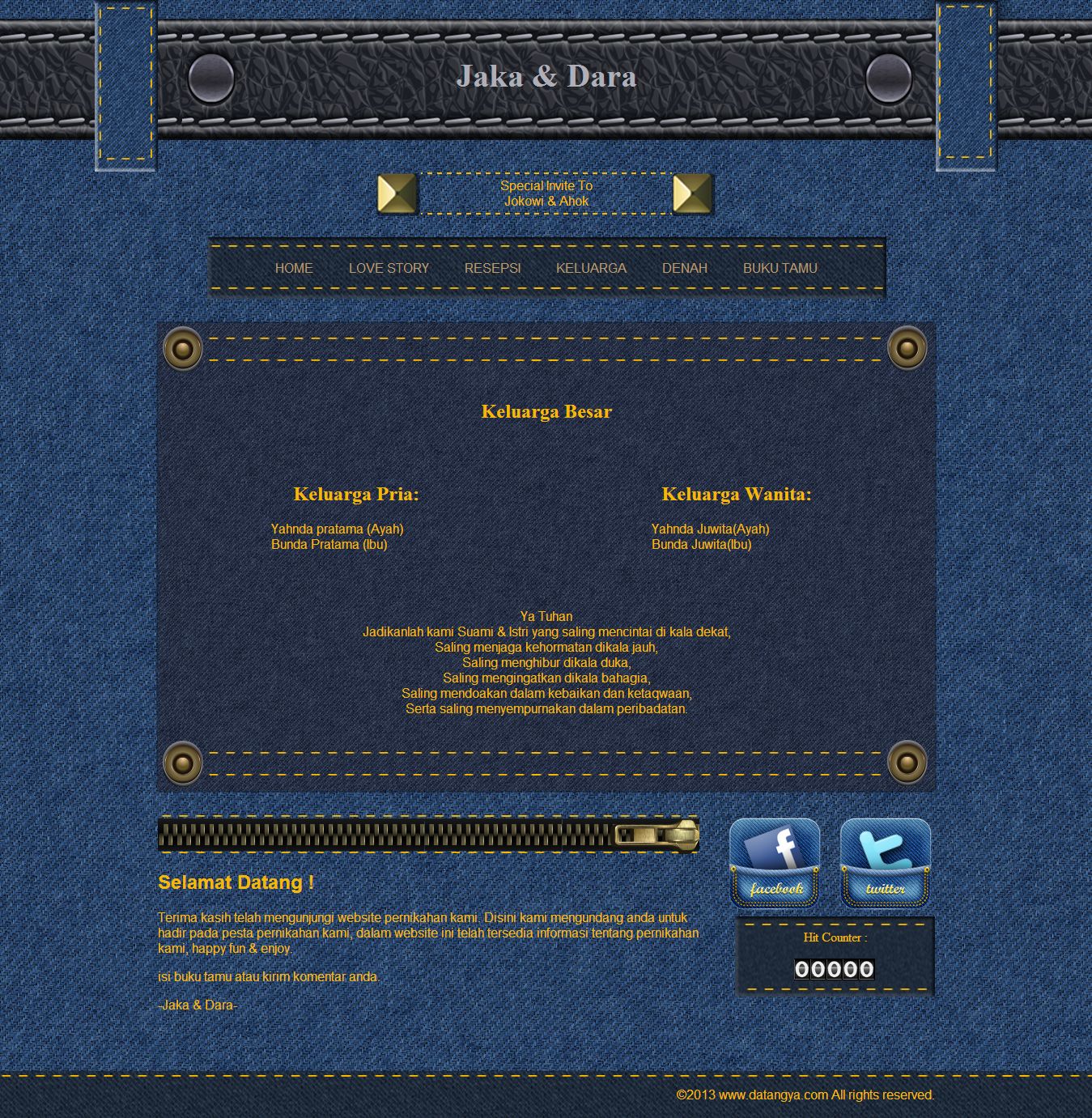 Undangan Pernikahan Online : Theme undangan pernikahan online : Jeans