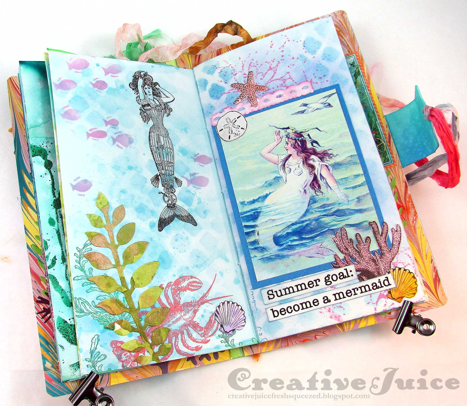 Creative Juice: July Journals with Eileen Hull – Be A Mermaid