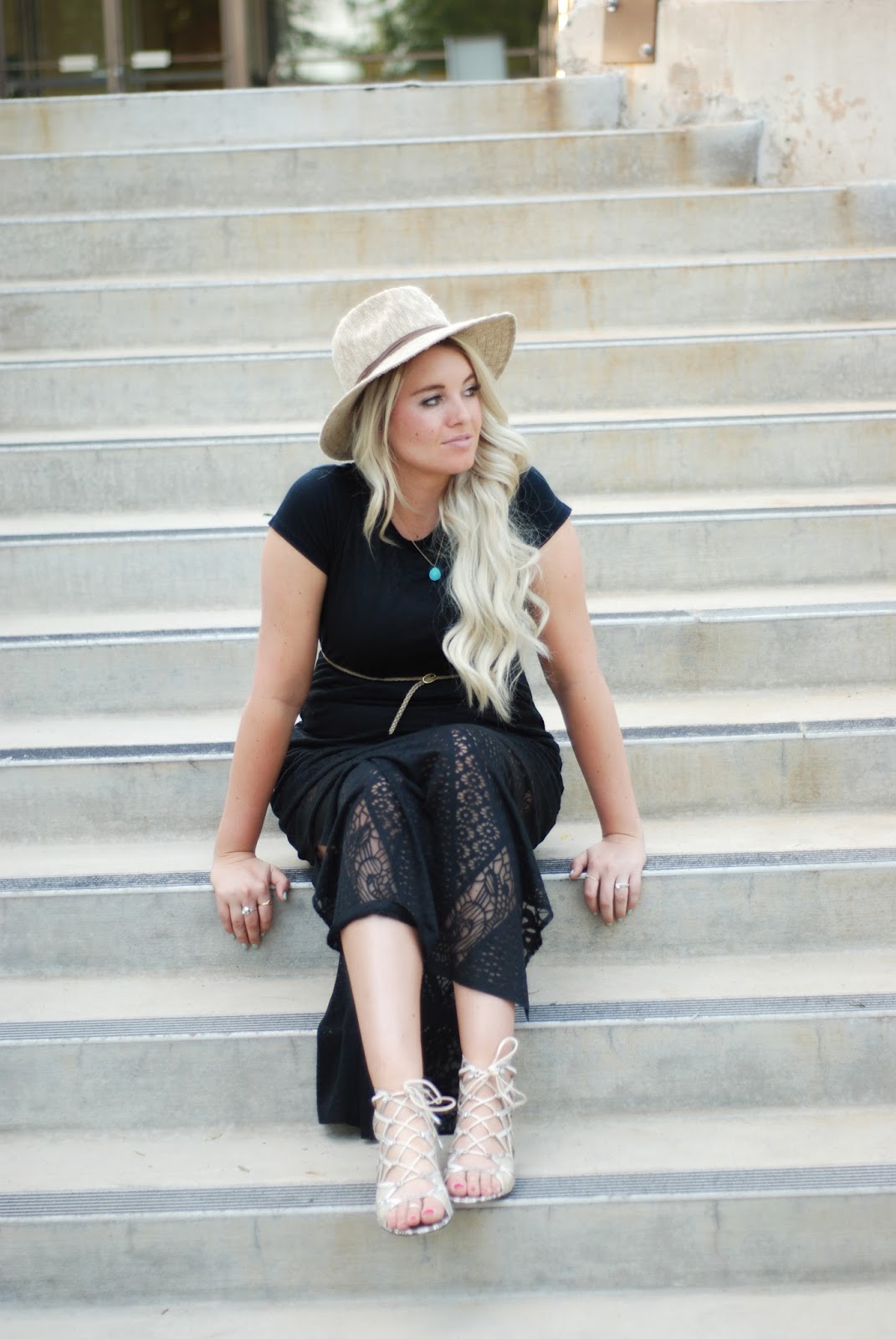 BLACK LACE DRESS FEATURING TRIPLE THREAD & 15 WEEK BUPDATE! | The Red ...