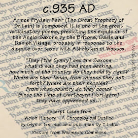 WelshnotBritish.com: Welsh History - A Chronological Outline