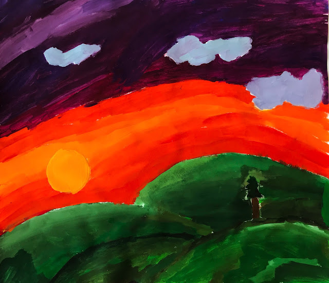 Paintbrush Rocket: 6th Grade Abstract Landscapes!