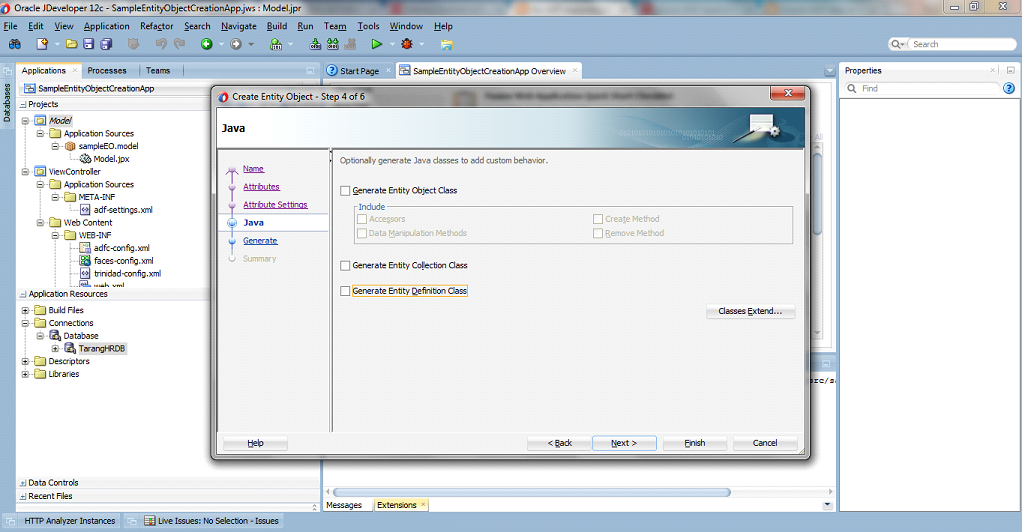 How To Create An Entity Object In Jdeveloper 12c ~ Oracle Adf 12c