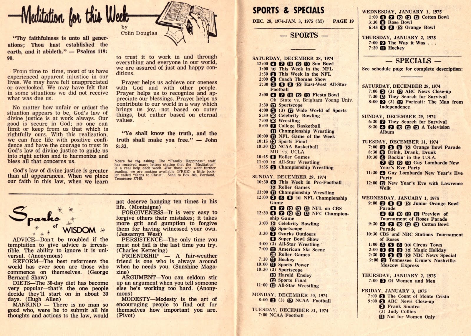 and everything else too: TV Schedule Family Fun Booklet 1974 (PART TWO)
