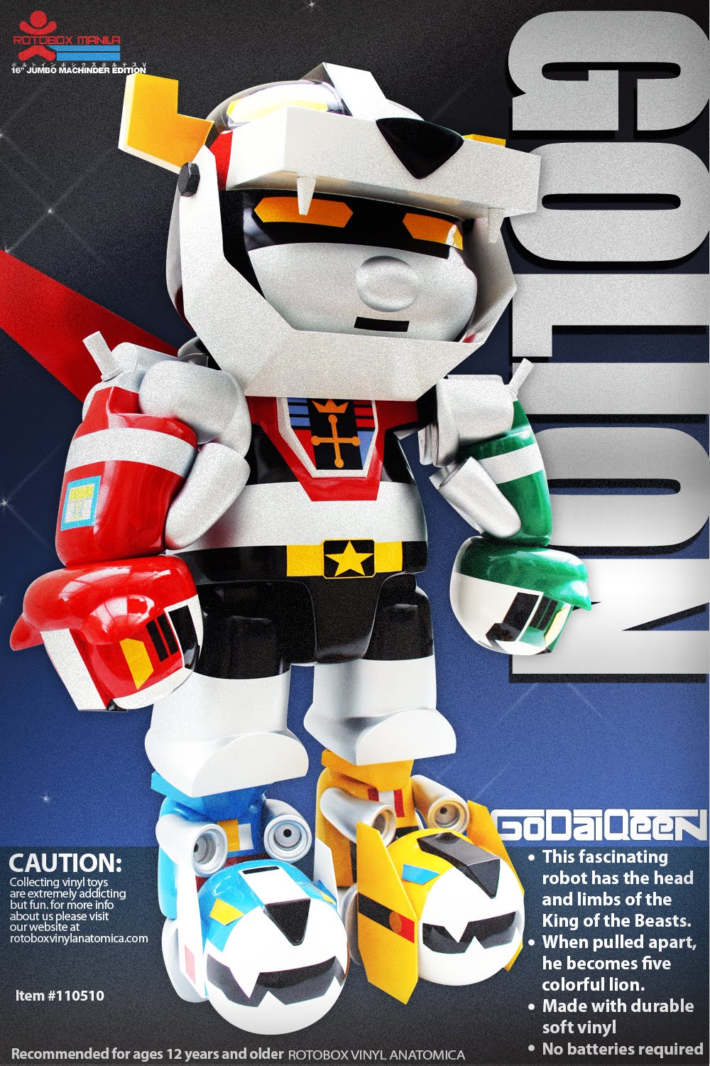 Rotobox Vinyl Anatomica: Godaiqeen Golion/Voltron Jumbo Qee Custom
