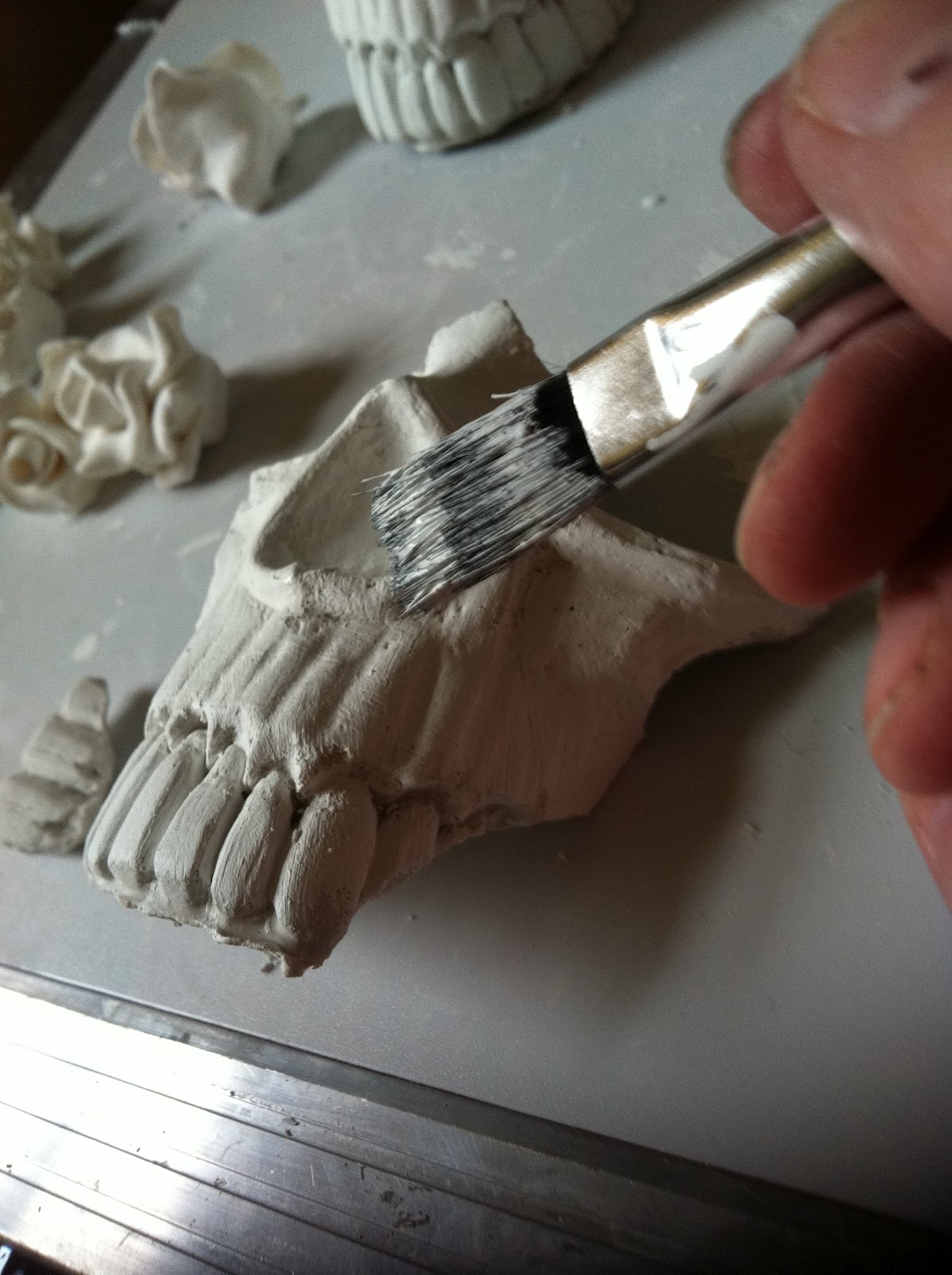 eleanor put your boots on: The making process : Plaster skulls
