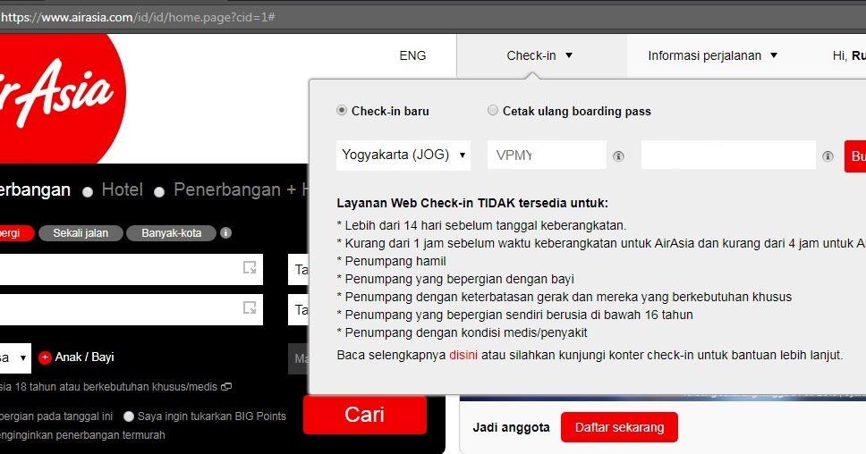 Inilah Cara Self Check-In Pesawat AirAsia Melalui Web - Medan Wisata ...