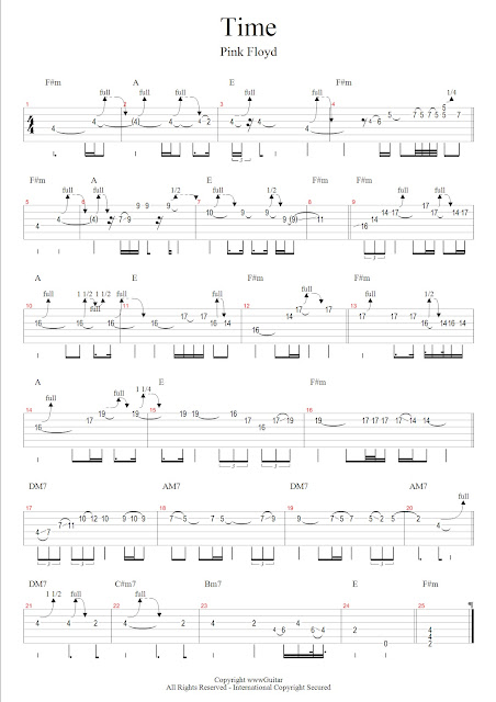 pink floyd - time (tab) score