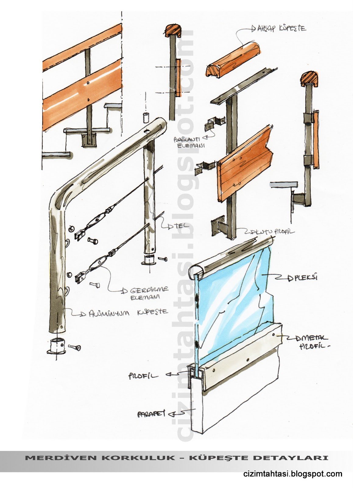 TASARIMDA ESKİZ ÇİZİM VE RENKLENDİRME : MERDİVENLER