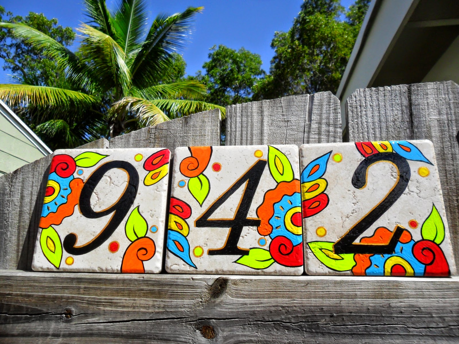 Luckii Arts: Hand Painted Address Tiles