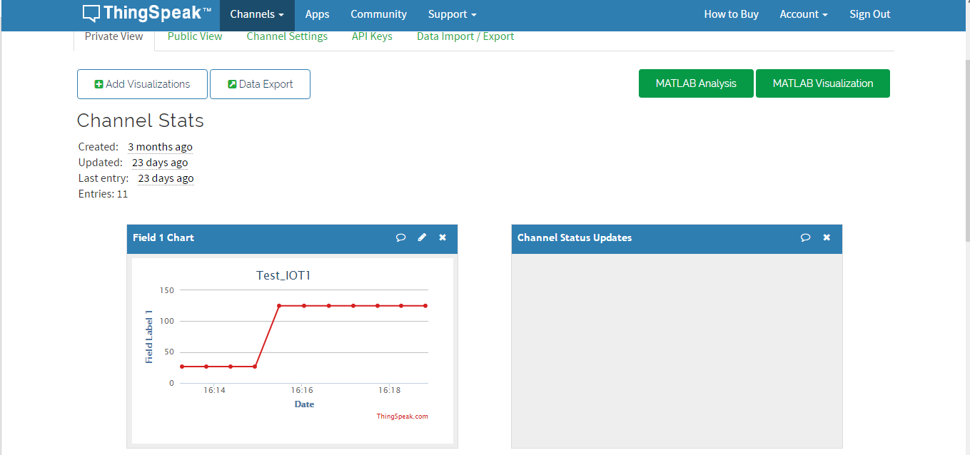 Week03: Arduino IoTs – ThingSpeak Interface