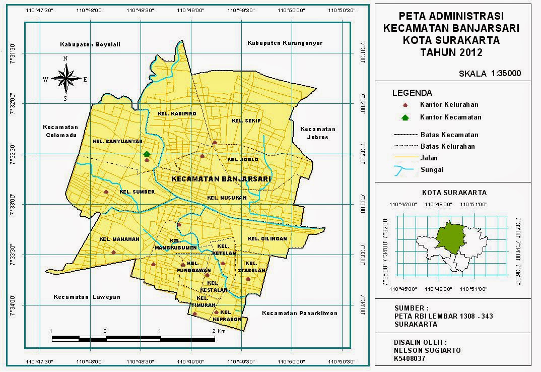 Peta Lengkap Indonesia: Peta Administrasi Kecamatan Banjarsari Kota ...