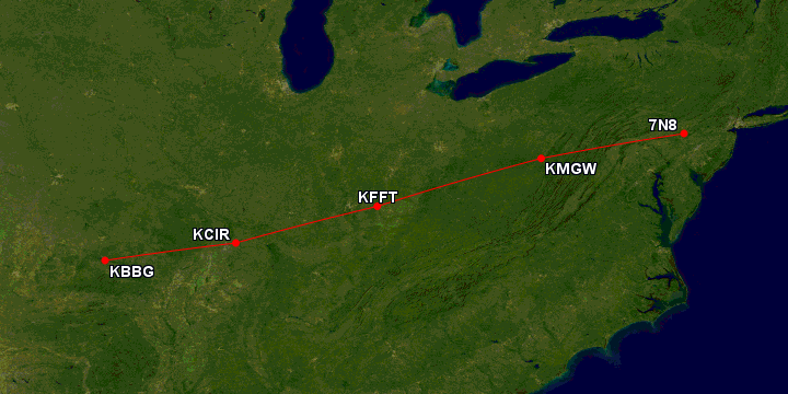 The Light Sport Aeronaut: KBBG-KCIR-KFFT-KMGW-7N8