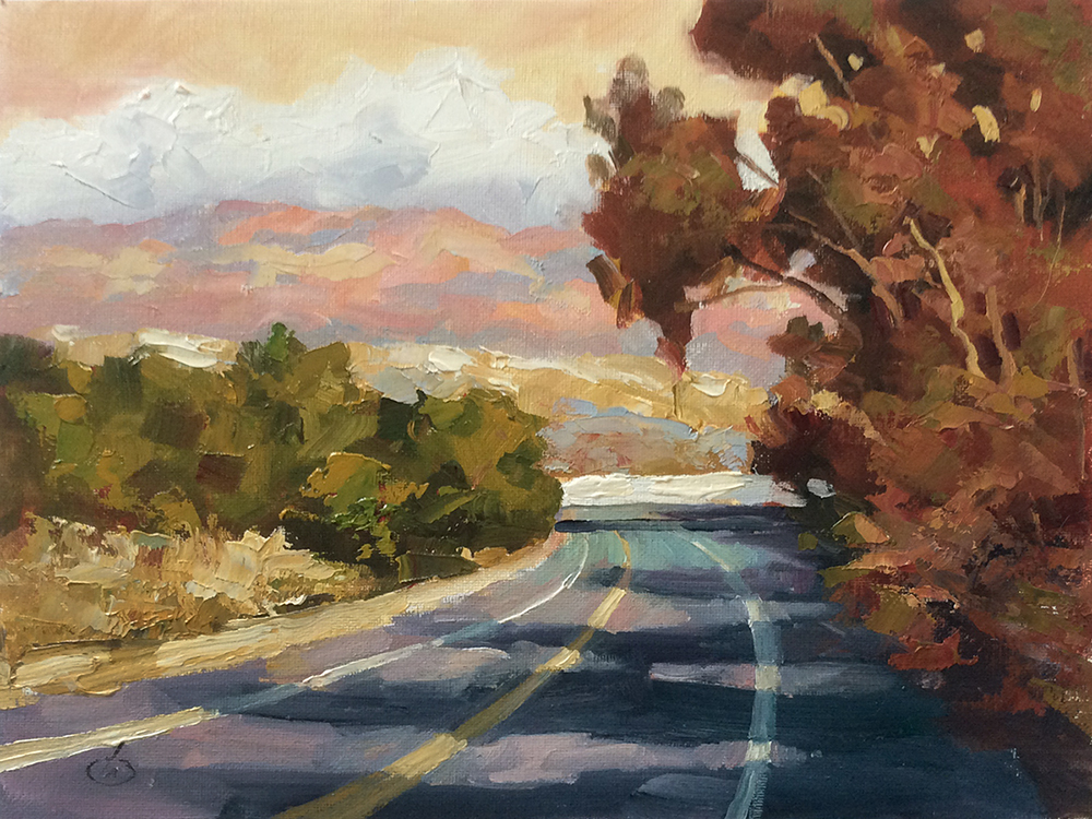 TOM BROWN FINE ART: CALIFORNIA IMPRESSIONIST LANDSCAPE, 12x9 INCH OIL ...