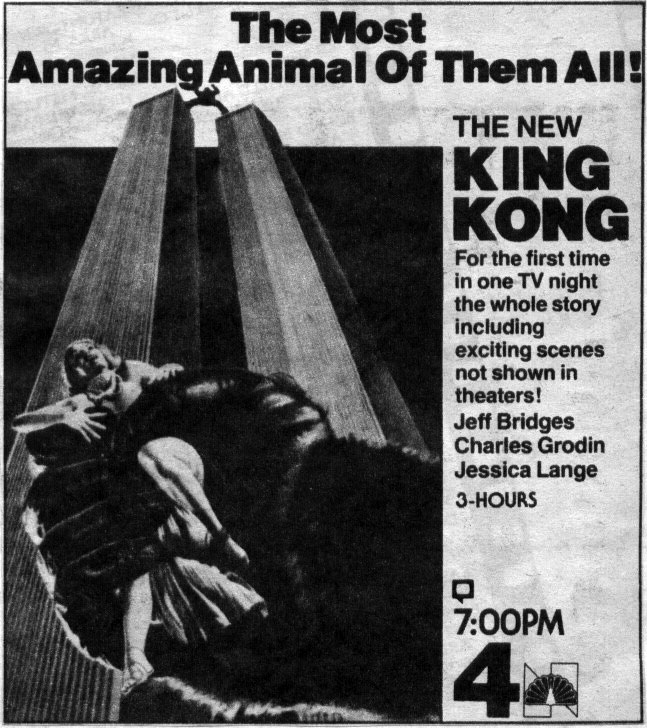 space1970-NBC-10-Philadelphia: KING KONG (1976) TV Guide Ad