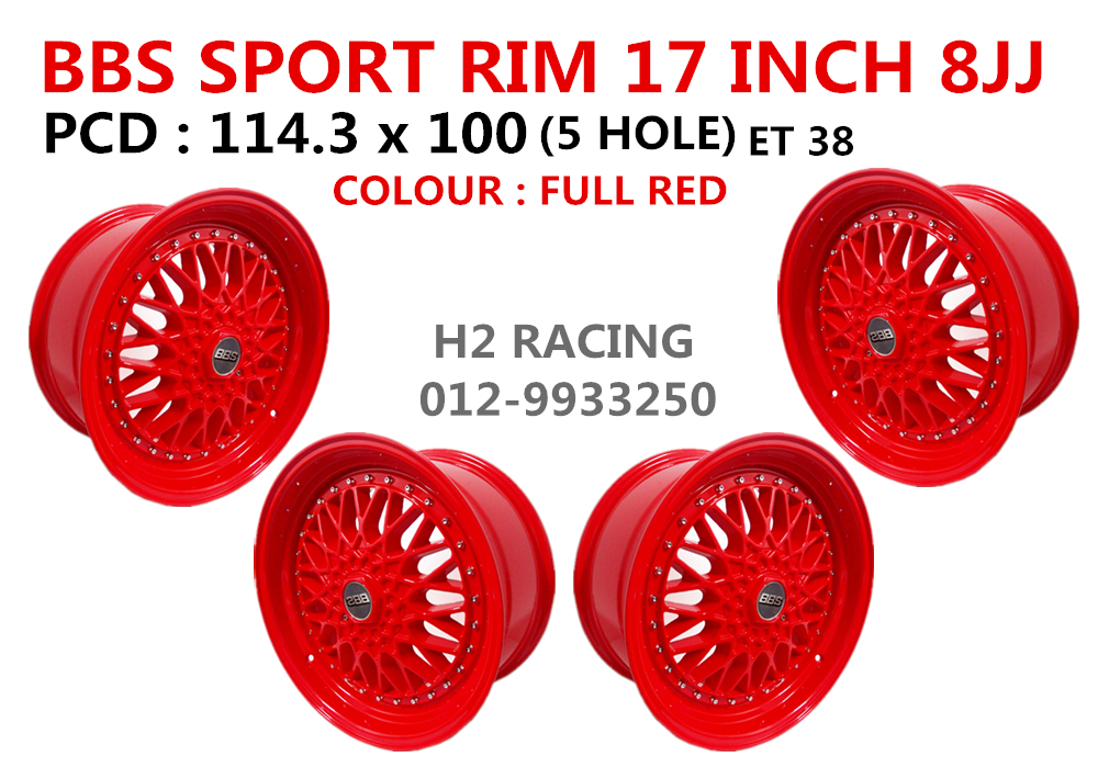 Car Accessories: BBS SPORT RIM 17 INCHI 8 JJ FULL RED