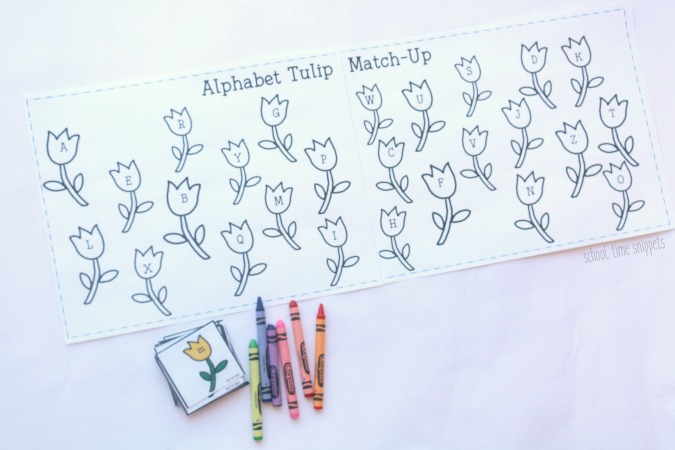 Springtime Alphabet Matching Worksheet | School Time Snippets