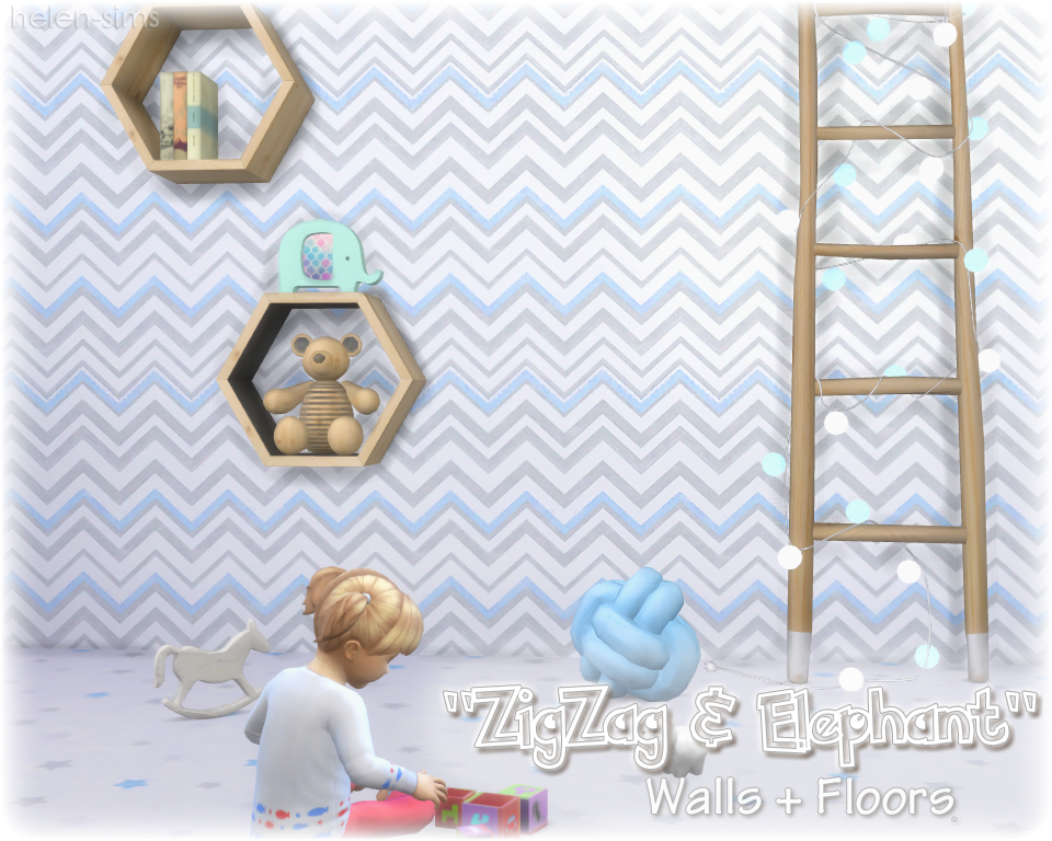 Helen-sims: TS4 Walls + Floors "ZigZag & Elephant"