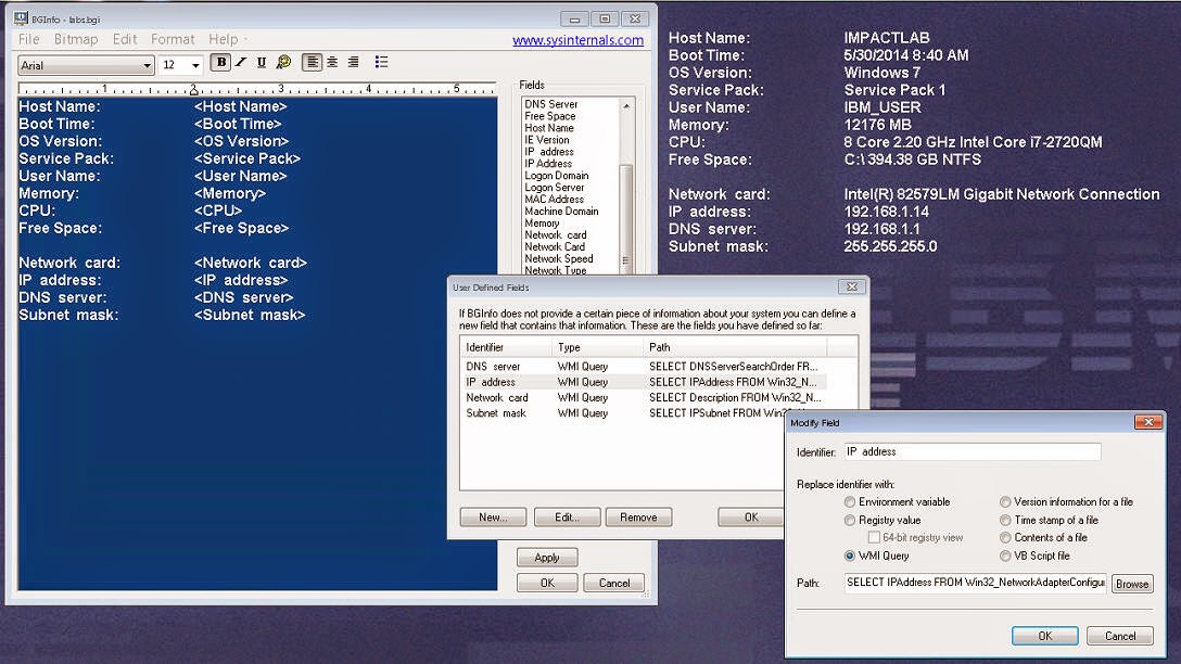 Pete's Thoughts and Notes: BGinfo display only active IP address
