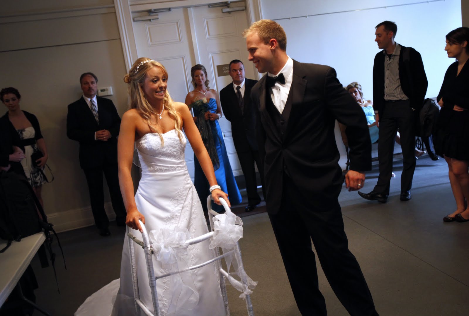 Sarah Rice: Paralyzed bride walks down the aisle