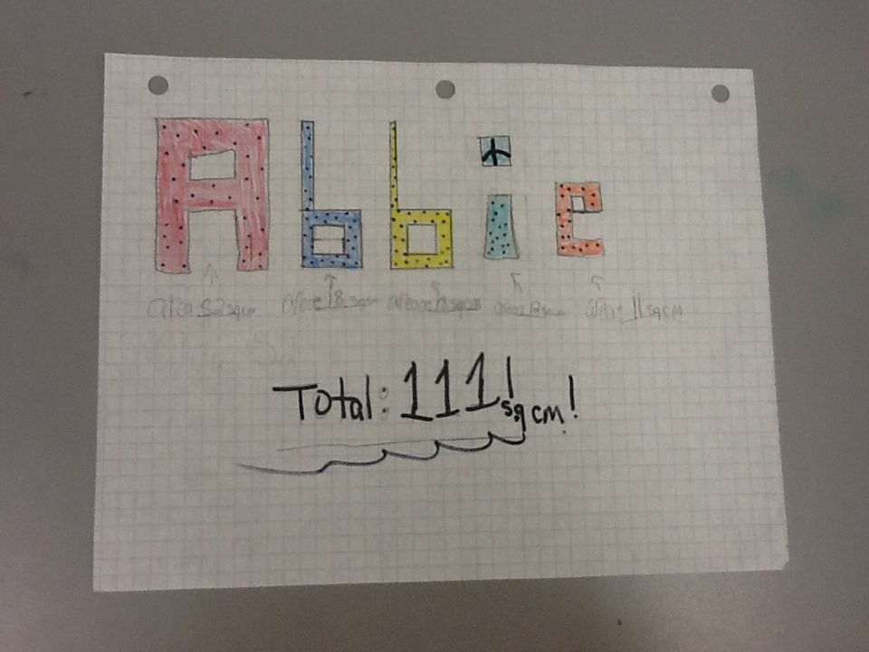 Think * Share * Teach: Area of a Name