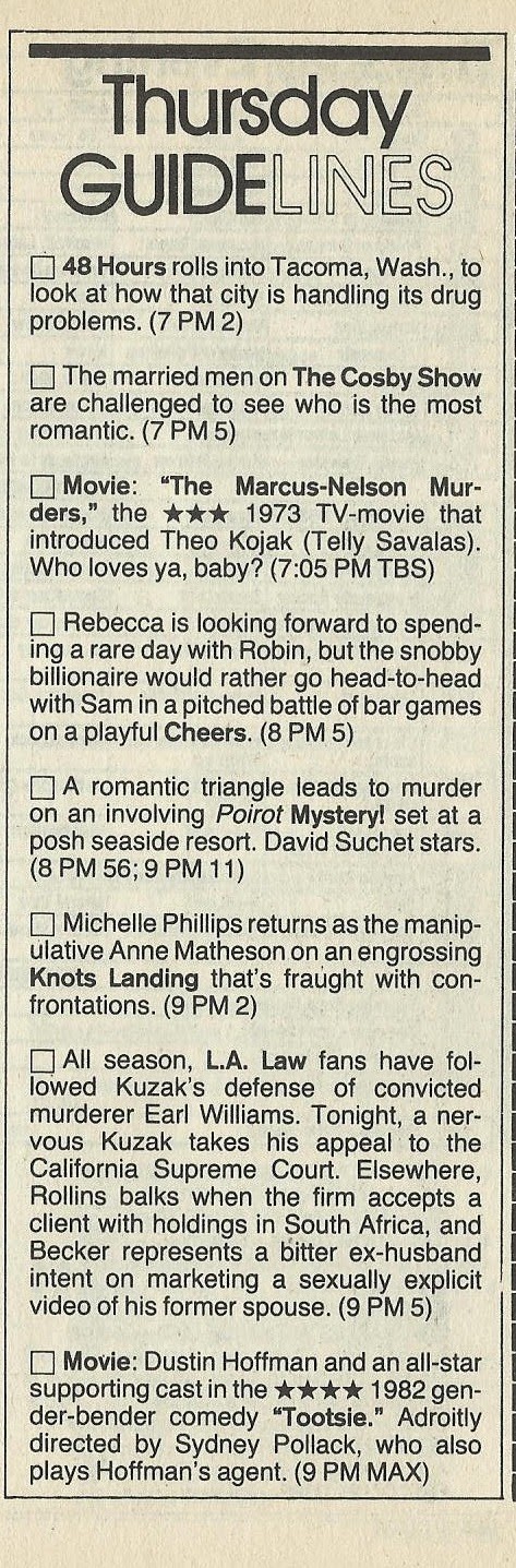 The TV Guide Historian: Thursday Guidelines