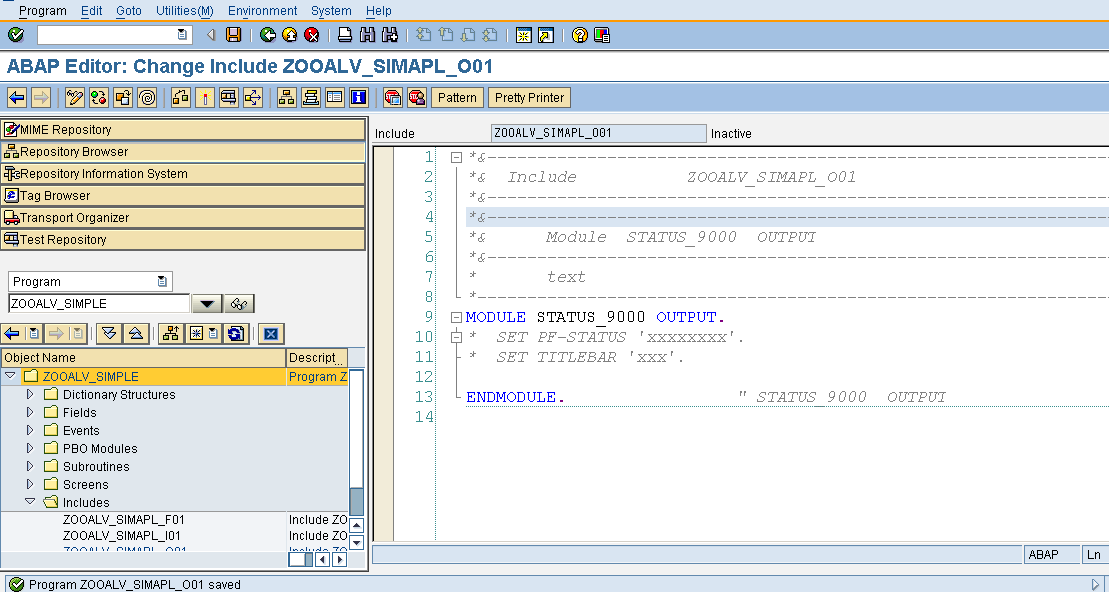 SAP TECH: Basic OO-ALV Report ( SE80 )