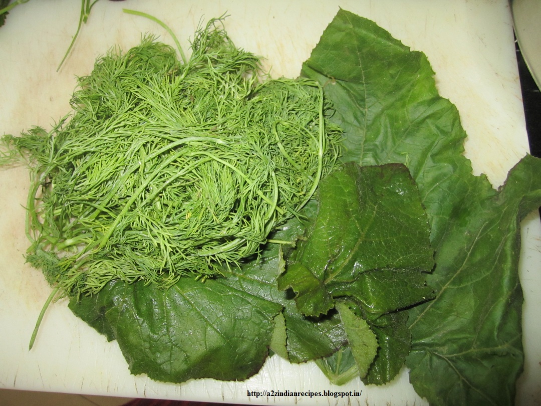 a2zindianrecipes: Dill Leaves and Pumpkin Leaves Bhaji / Shepu ...