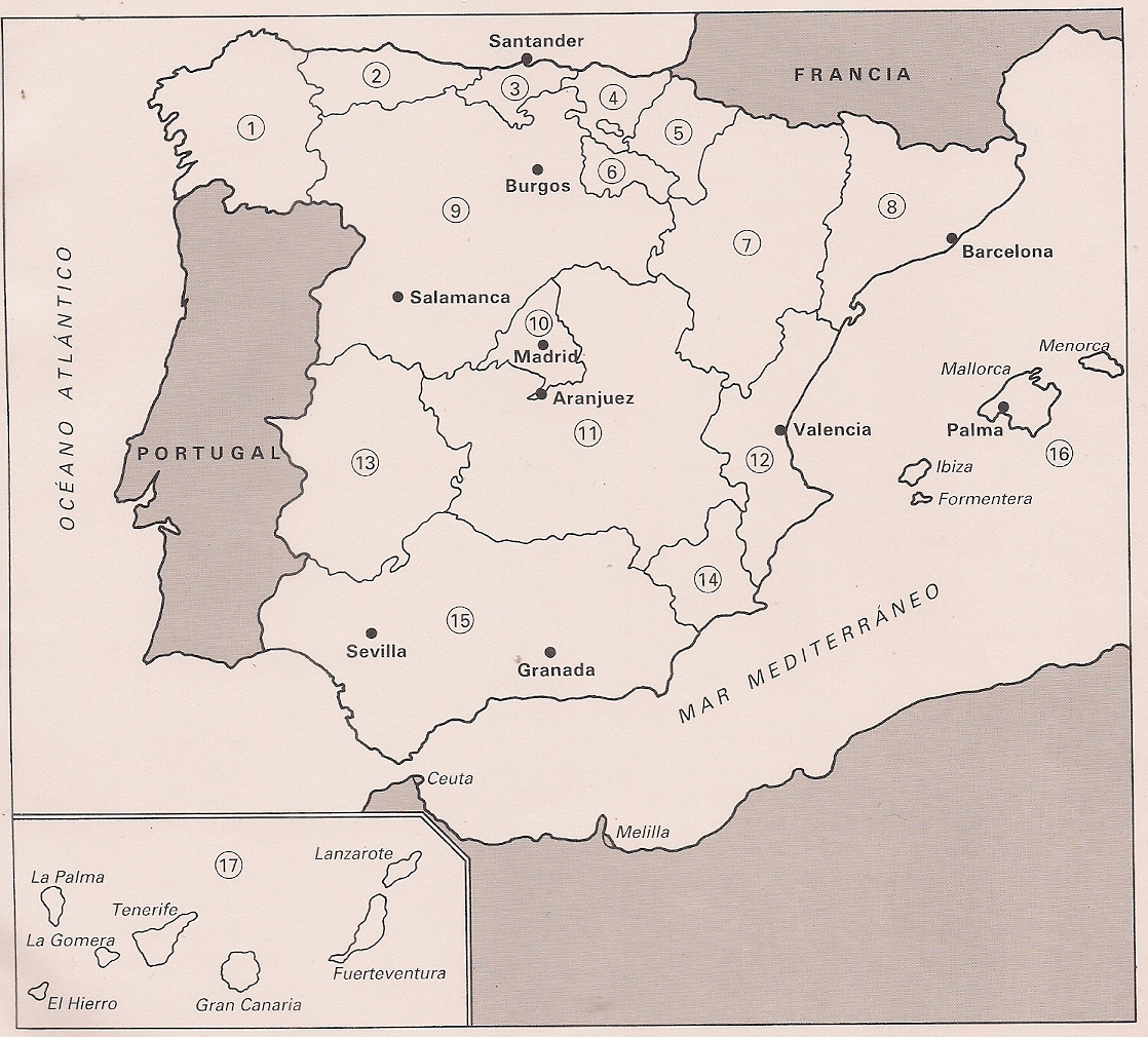 ESPANHOL PARA VIAGEM: Mapa de españa