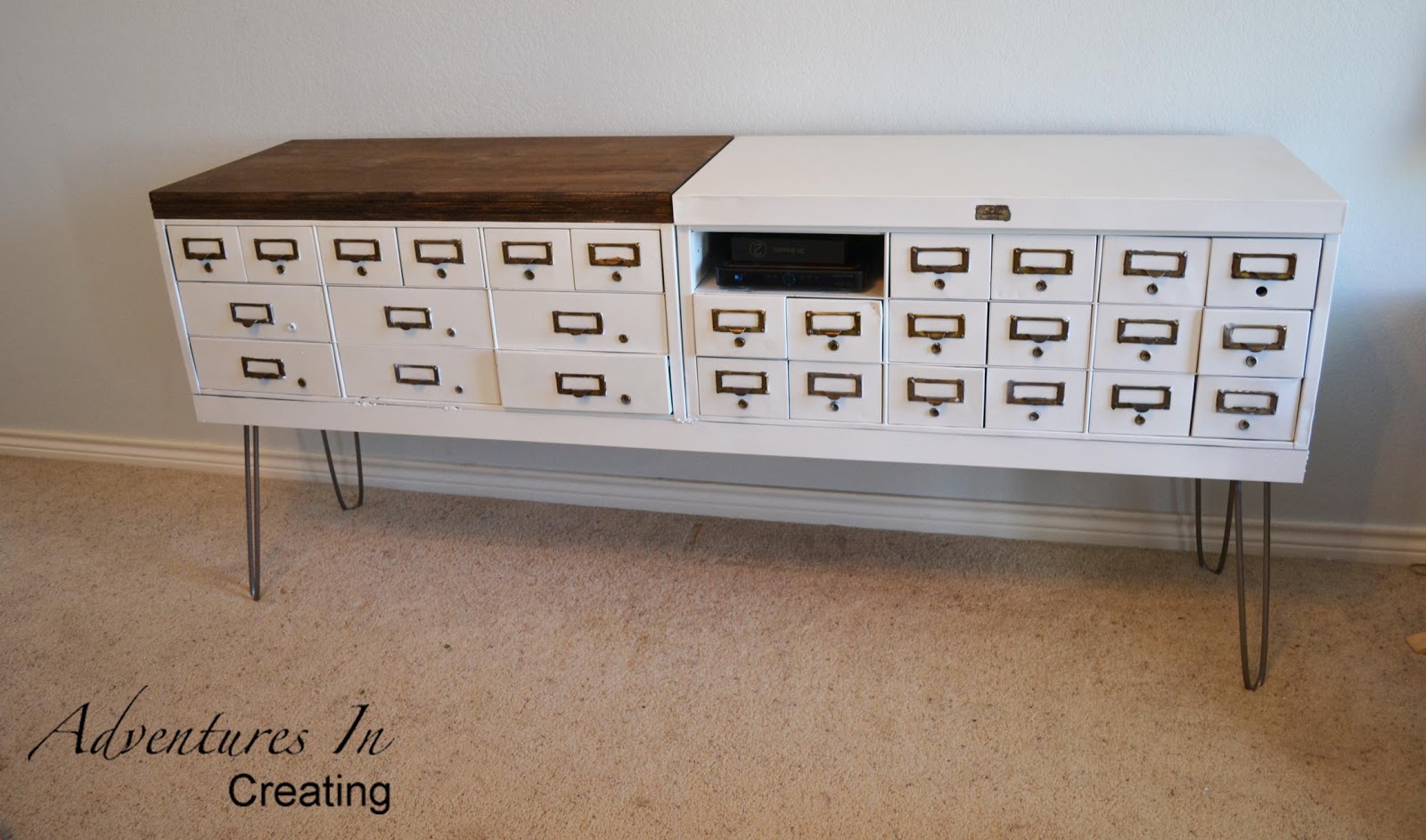 Adventures In Creating: DIY Safe Deposit Box turned TV Console