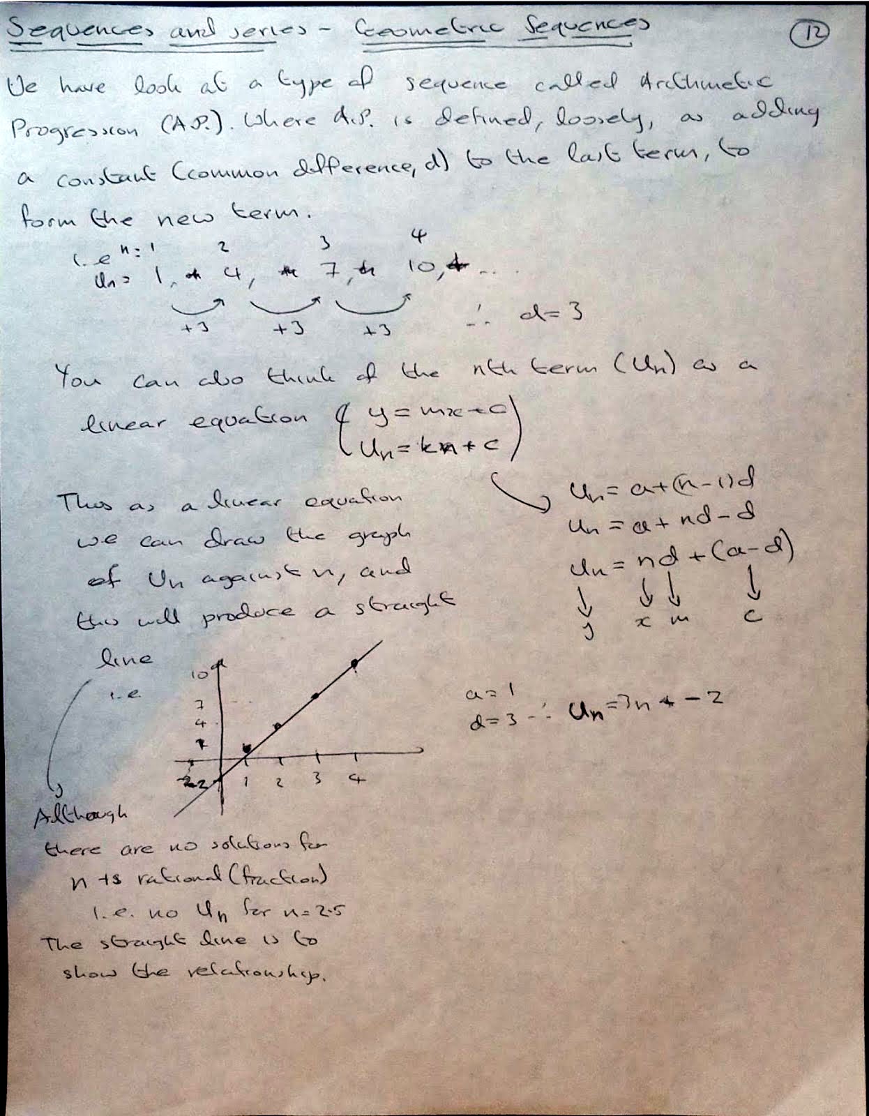 A Level Maths Notes: AS Sequences and Series - Geometric Sequences