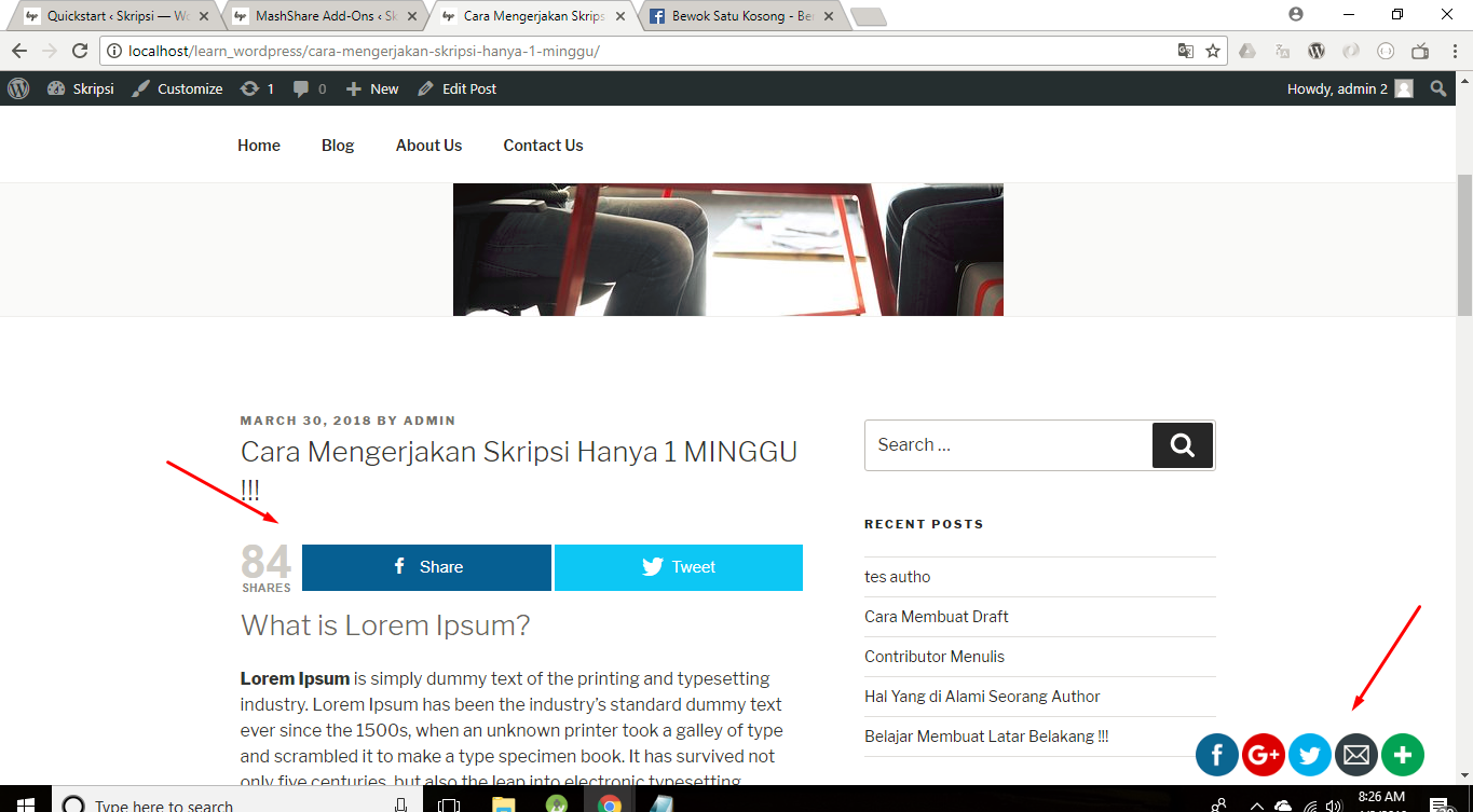 Cara Menambahkan Tombol Share Social Media Pada Wordpress Part 9 ...