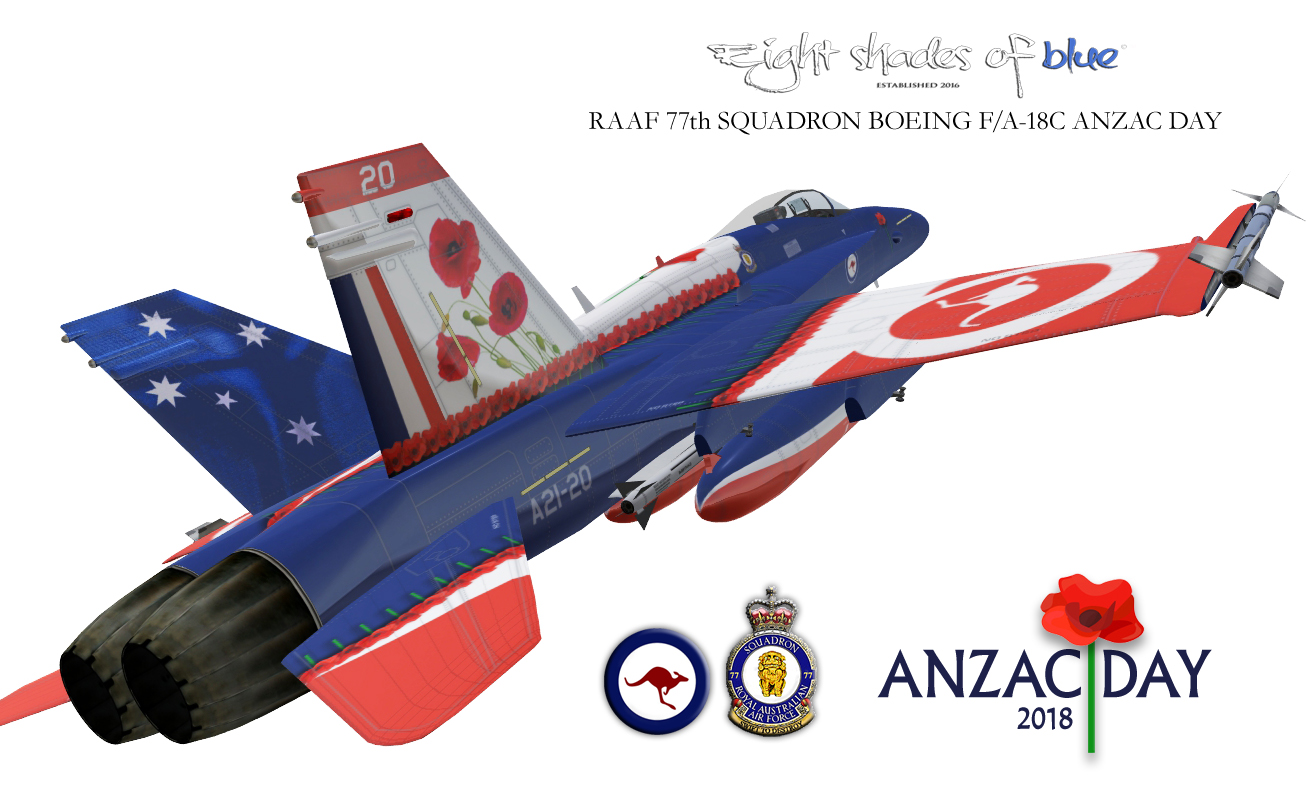 Eight Shades of Blue: RAAF 77th SQDR "Anzac Day" F/A-18C Hornet