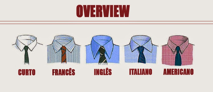 Mess my Trends: For men: Conheça os tipos de colarinhos e como usá-los