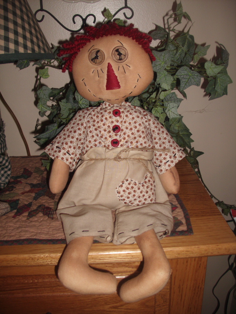 KKL Primitives Selling Blog: RAGGEDY BOY PRIMITIVE DOLL - SOLD
