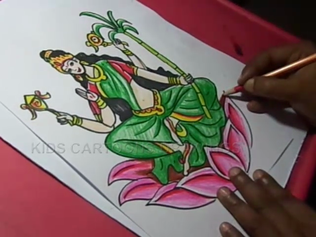 KIDS CARTOON DRAWINGS: How to Draw Hindu Goddess Mangala Gauri Drawing