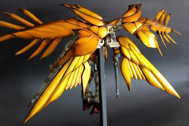 GUNDAM GUY: MG 1/100 Wing Zero Custom 'Gold Wing' - Painted Build