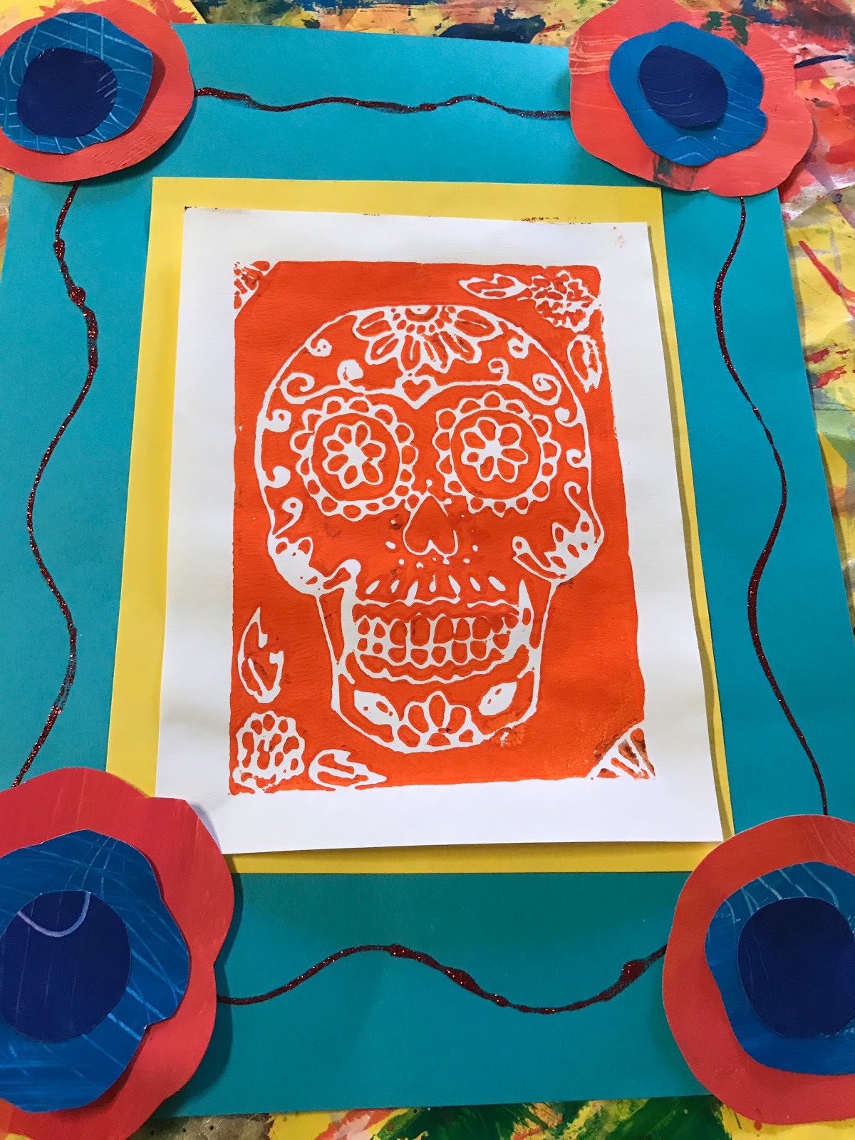 Elements of the Art Room: 5th Grade Printmaking Calaveras 💀 or Sugar Skulls